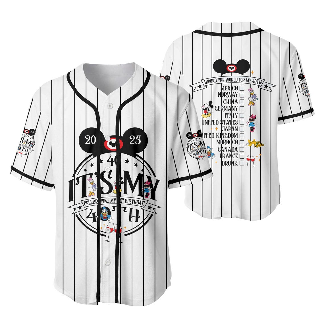 It's My 40th Birthday Baseball Jersey, Epcot Drinking Around the World ...