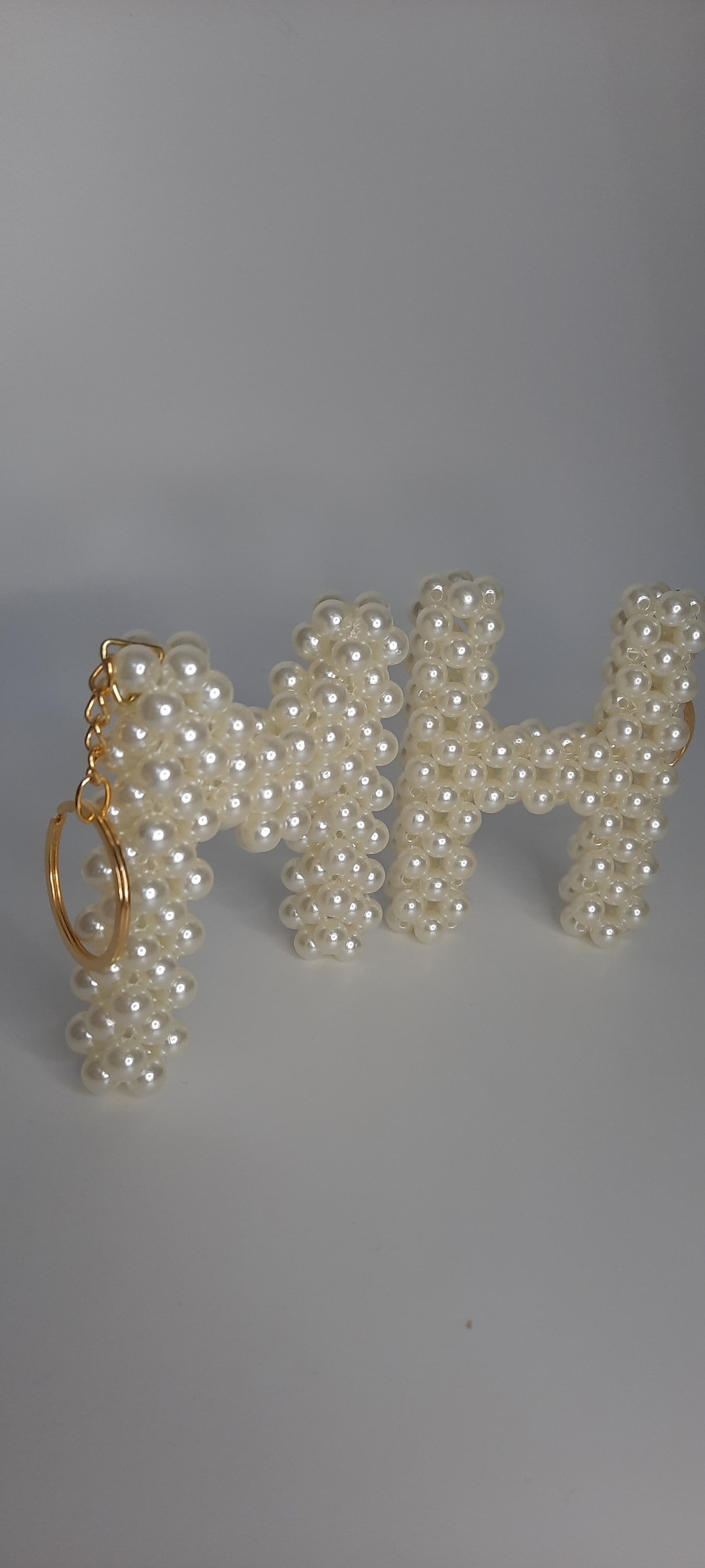 Personalized Pearl Beaded Keychain Custom Letter Keychain for Women ...