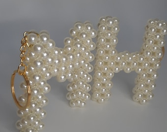 Personalized Colorful Beaded Keychain, Custom Letter Keychain, Keychain ...