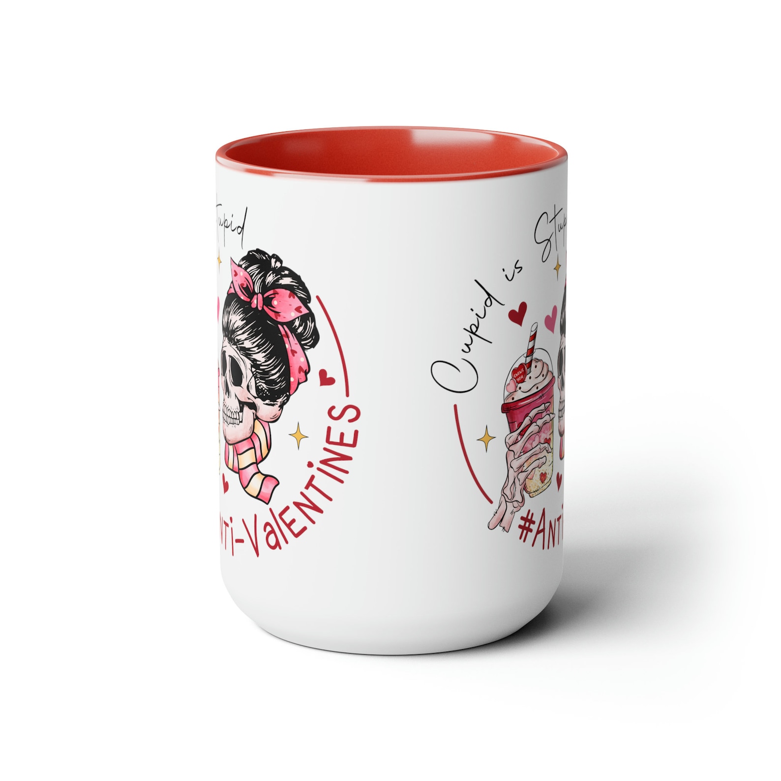 Cute Cupid is Stupid Anti Valentine's Day Two-tone 15 Oz Coffee Mugs ...