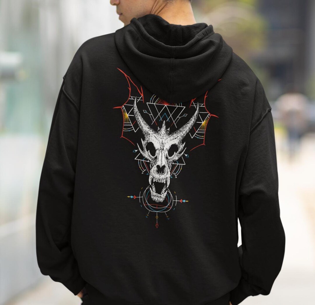 Dragon Zip Hooded Sweatshirt, Cryptozoology Sweatshirt, Dragon ...