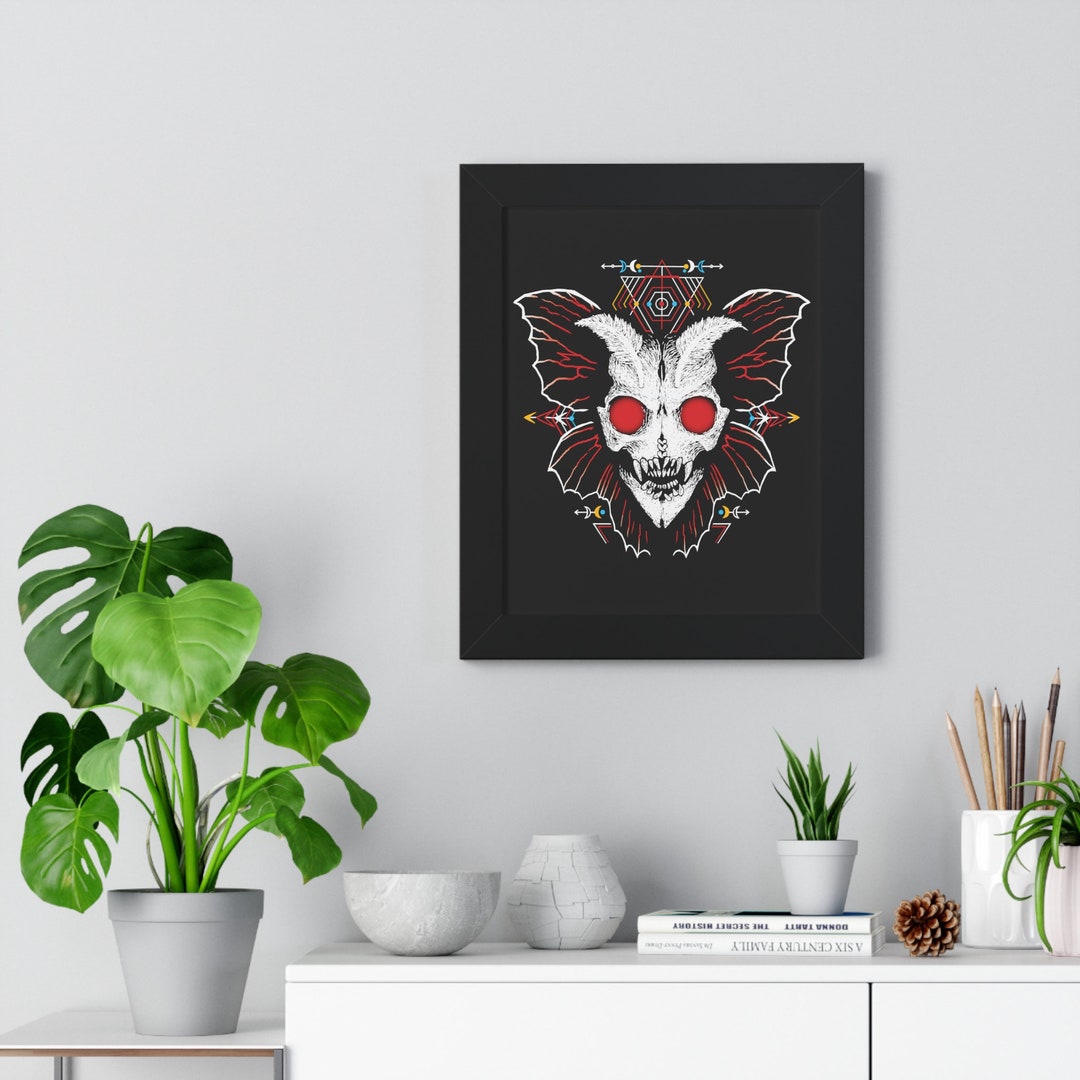 Mothman Fantasy Wall Art, Cryptid Room Poster, Cryptid Framed Poster ...