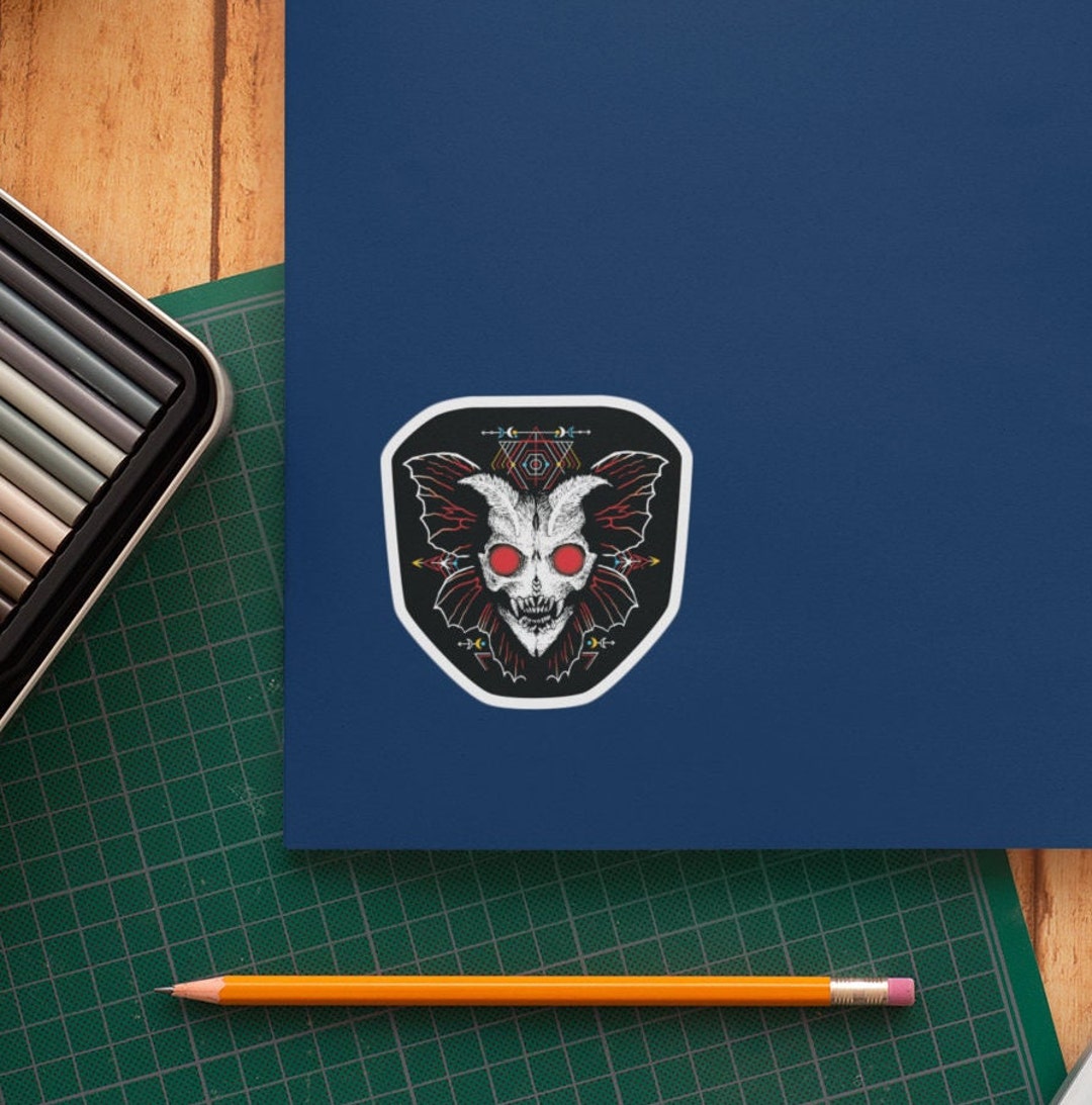 Vinyl Mothman Sticker, Skull Sticker, Cryptid Sticker, Crytozoology ...