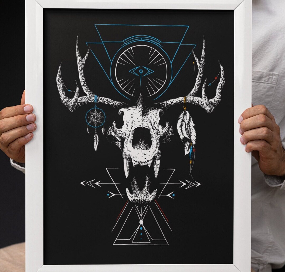 Wendigo Wall Art, Fantasy Wall Poster, Fantasy Cryptid Framed Poster ...