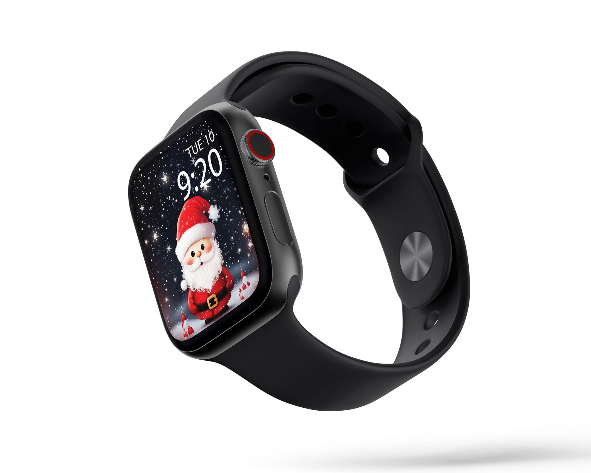 Christmas Santa Apple Watch Wallpaper, Festive Winter Background ...