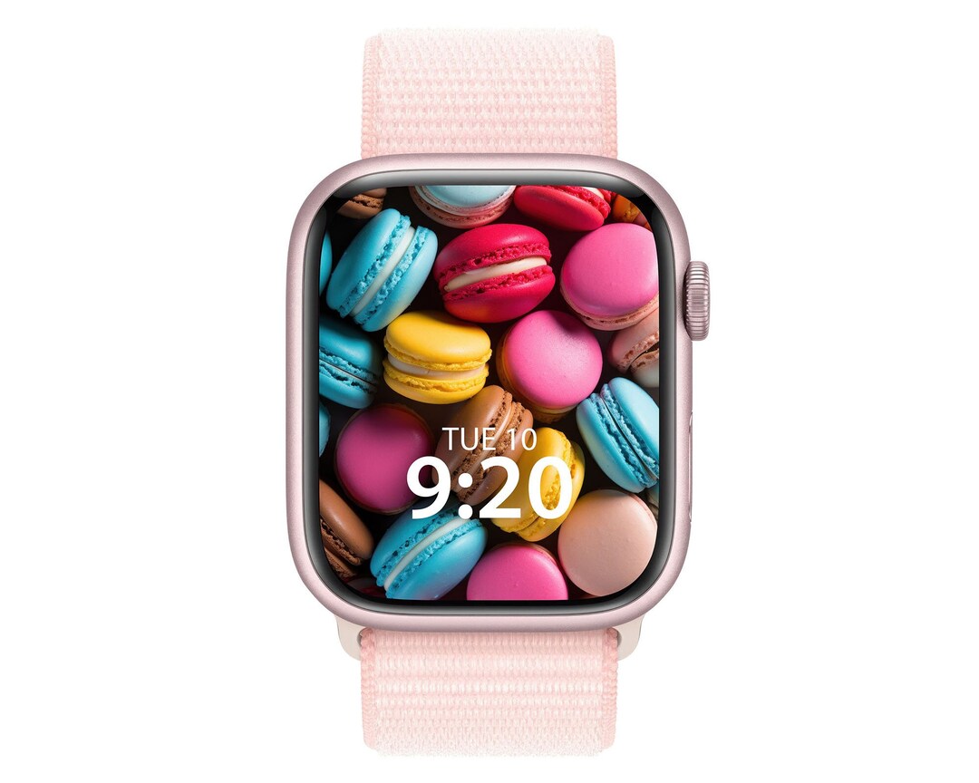 Macaroon Apple Watch Wallpaper, Colorful Macarons (digital Download) - Etsy