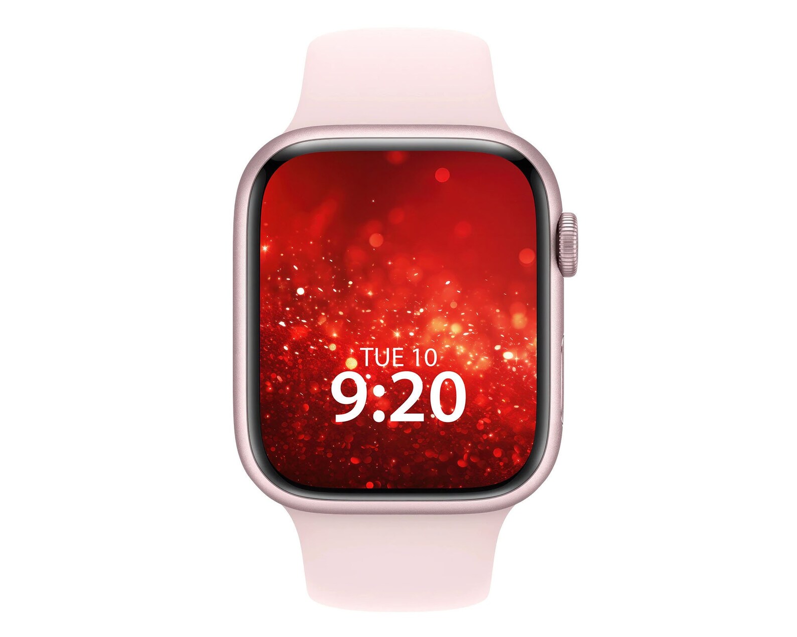 Red Glitter Apple Watch Wallpaper, Christmas Smartwatch Background ...