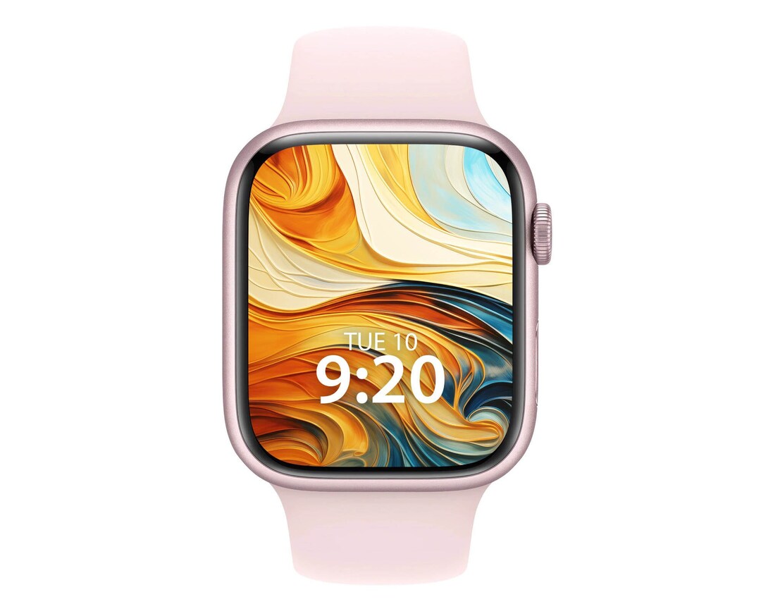 Orange Paint Apple Watch Wallpaper, Modern Oil Paint Apple Watch Face ...