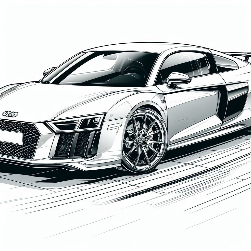 Audi R8 20 Coloring Pages - Etsy