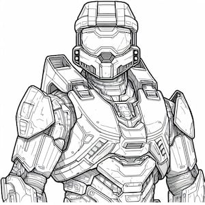 Master Chief 20 Coloring Pages - Etsy