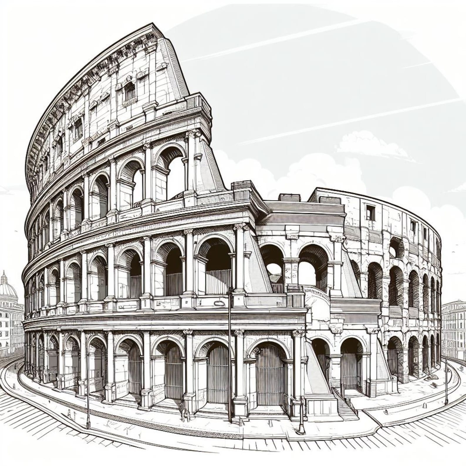 Coliseum 20 Coloring Pages - Etsy