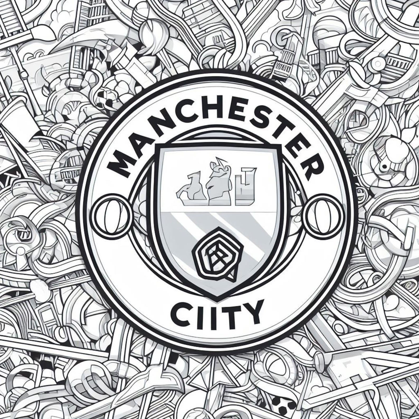 Manchester City Logo Coloring Pages - Etsy
