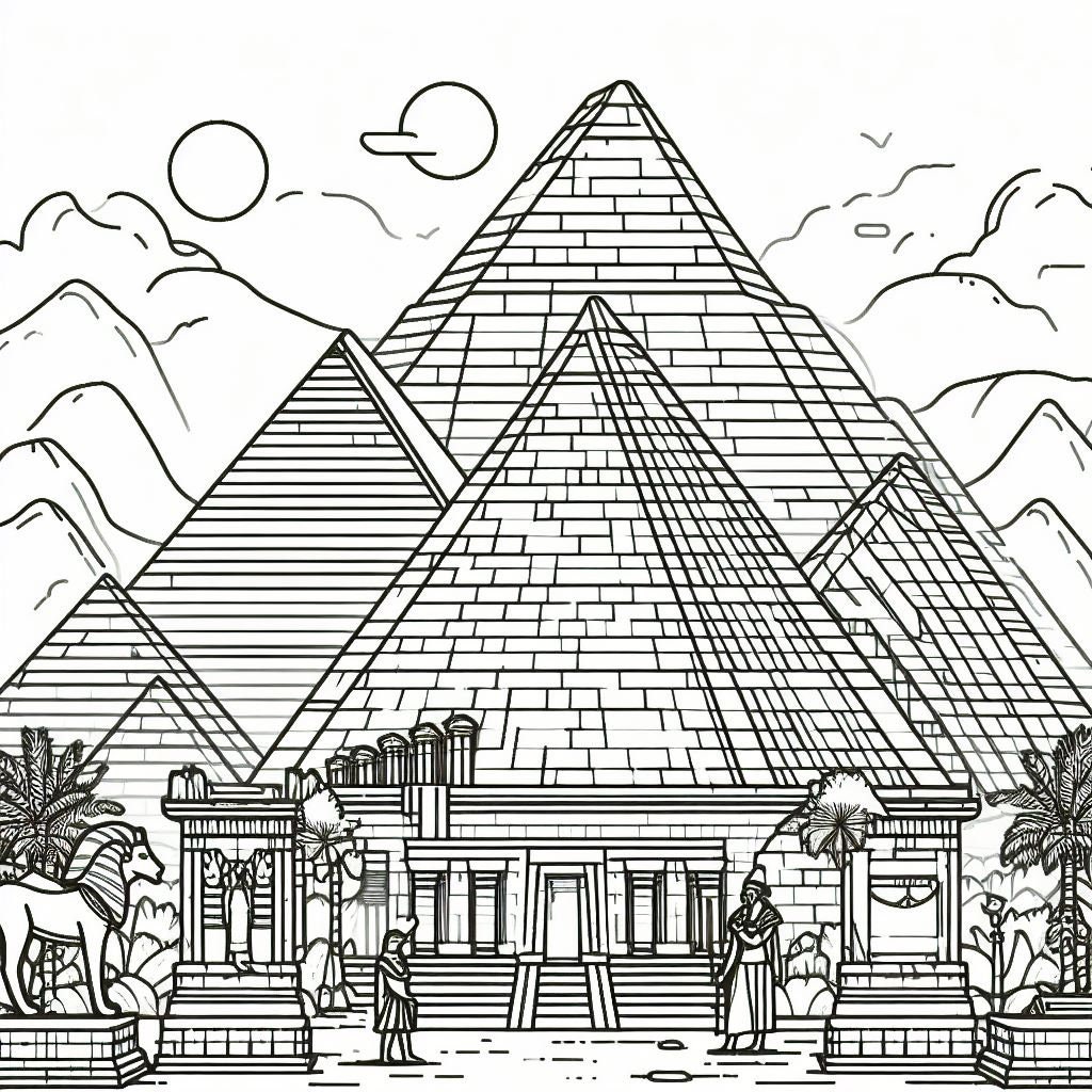 Egyptian Pyramids Coloring Pages - Etsy