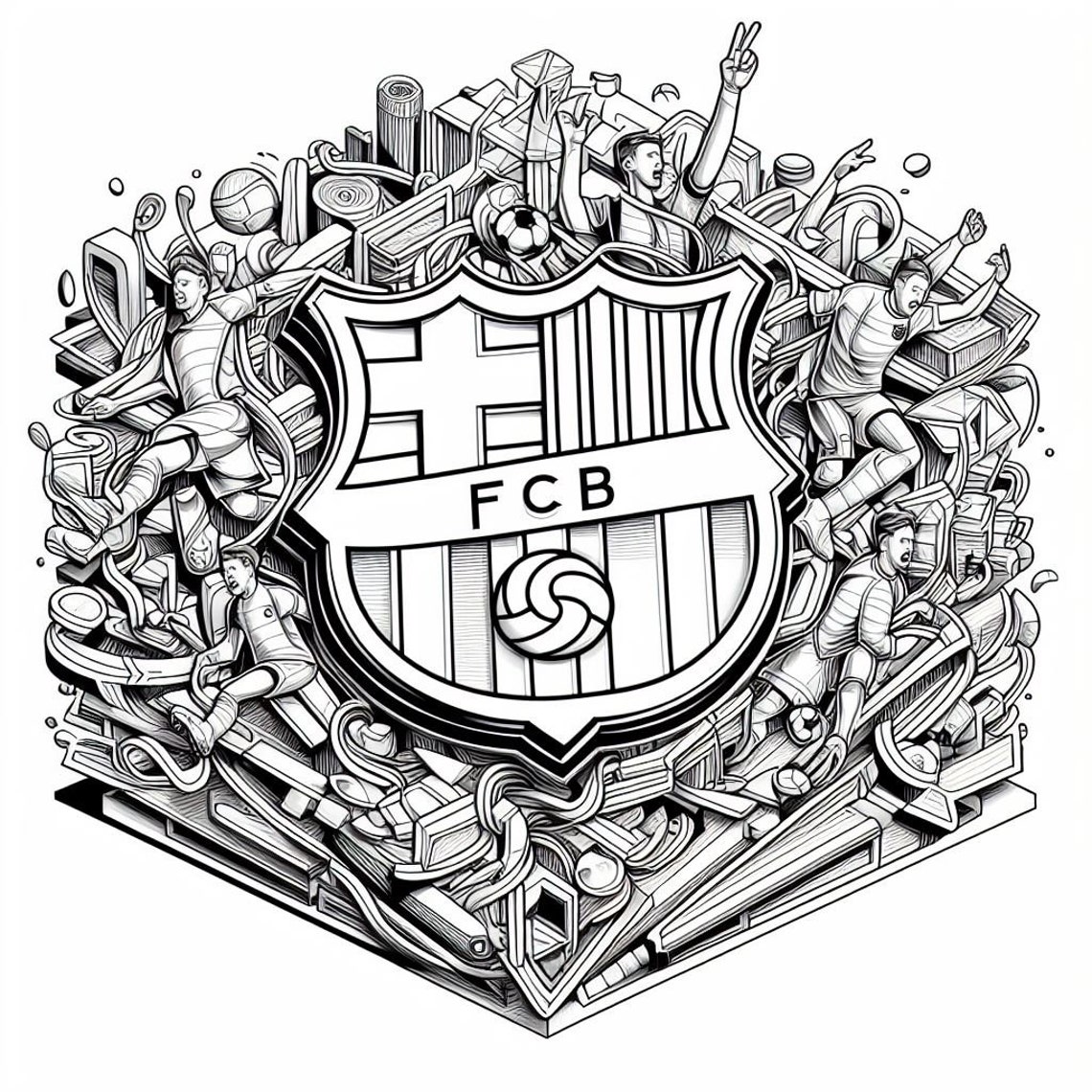FC Barcelona Coloring Pages - Etsy