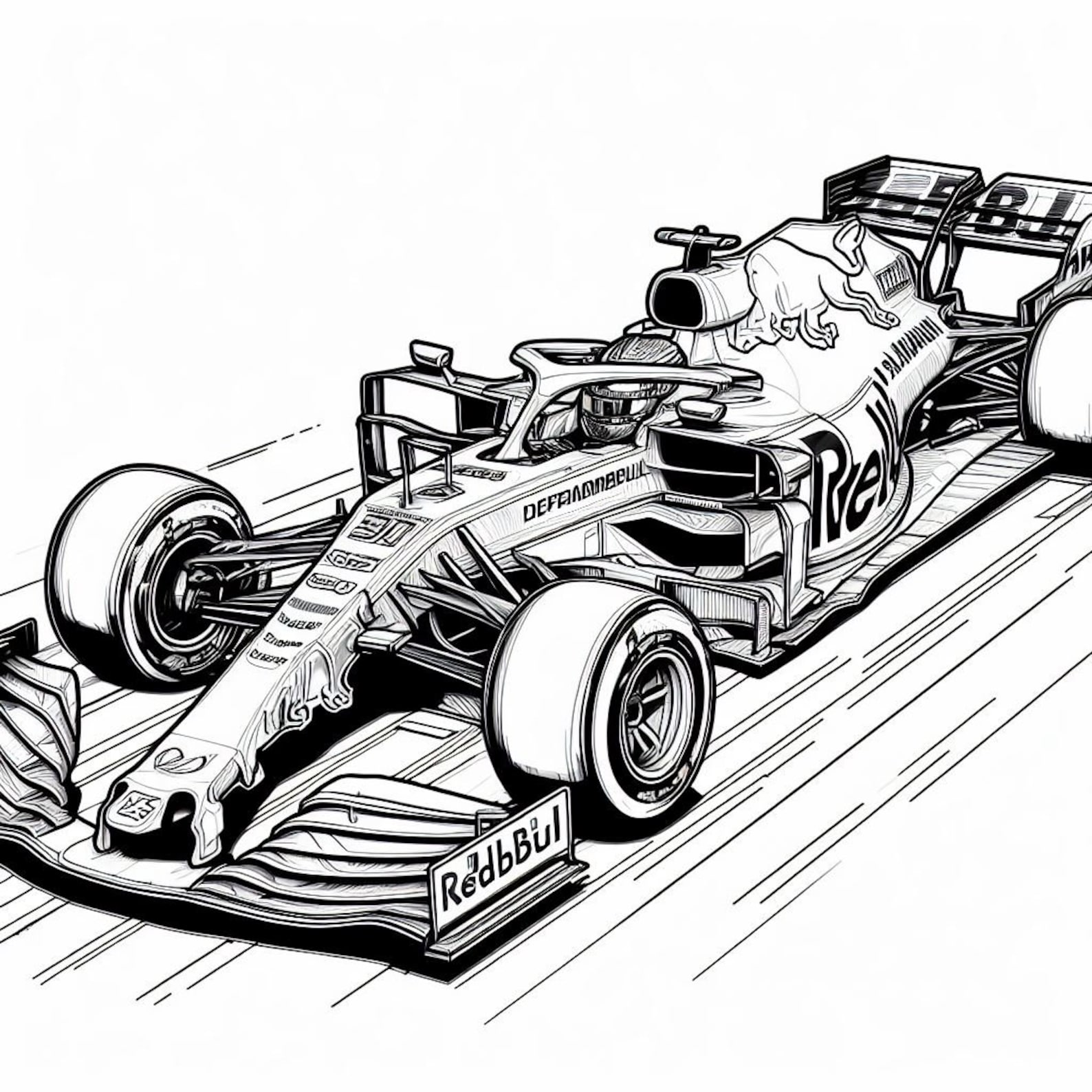 F1 Red Bull Racing Coloring Pages - Etsy