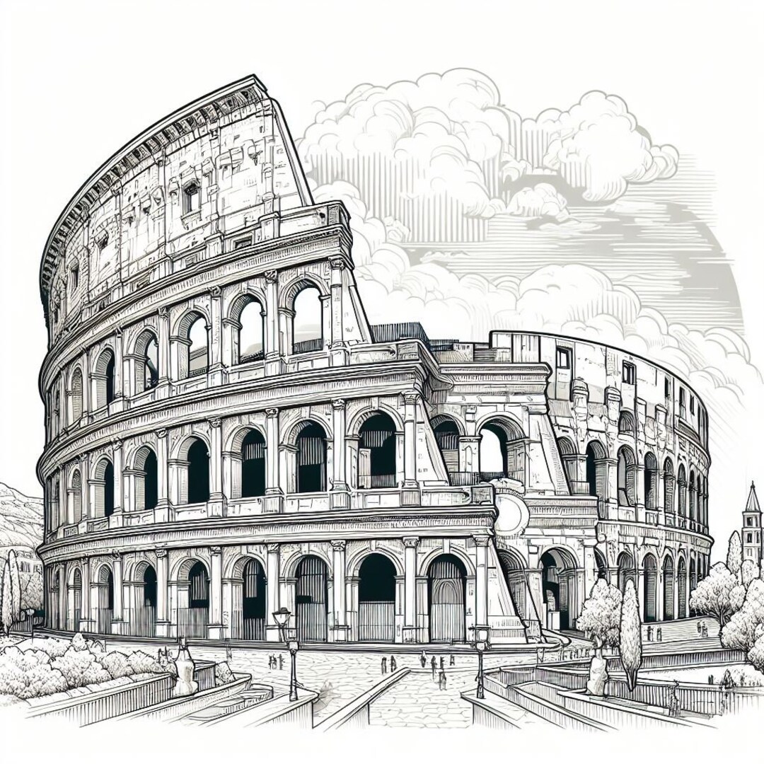 Coliseum 20 Coloring Pages - Etsy