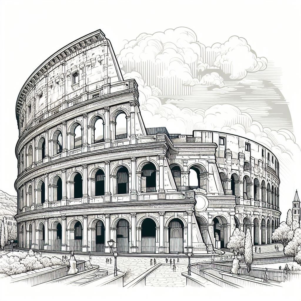 Coliseum 20 Coloring Pages - Etsy