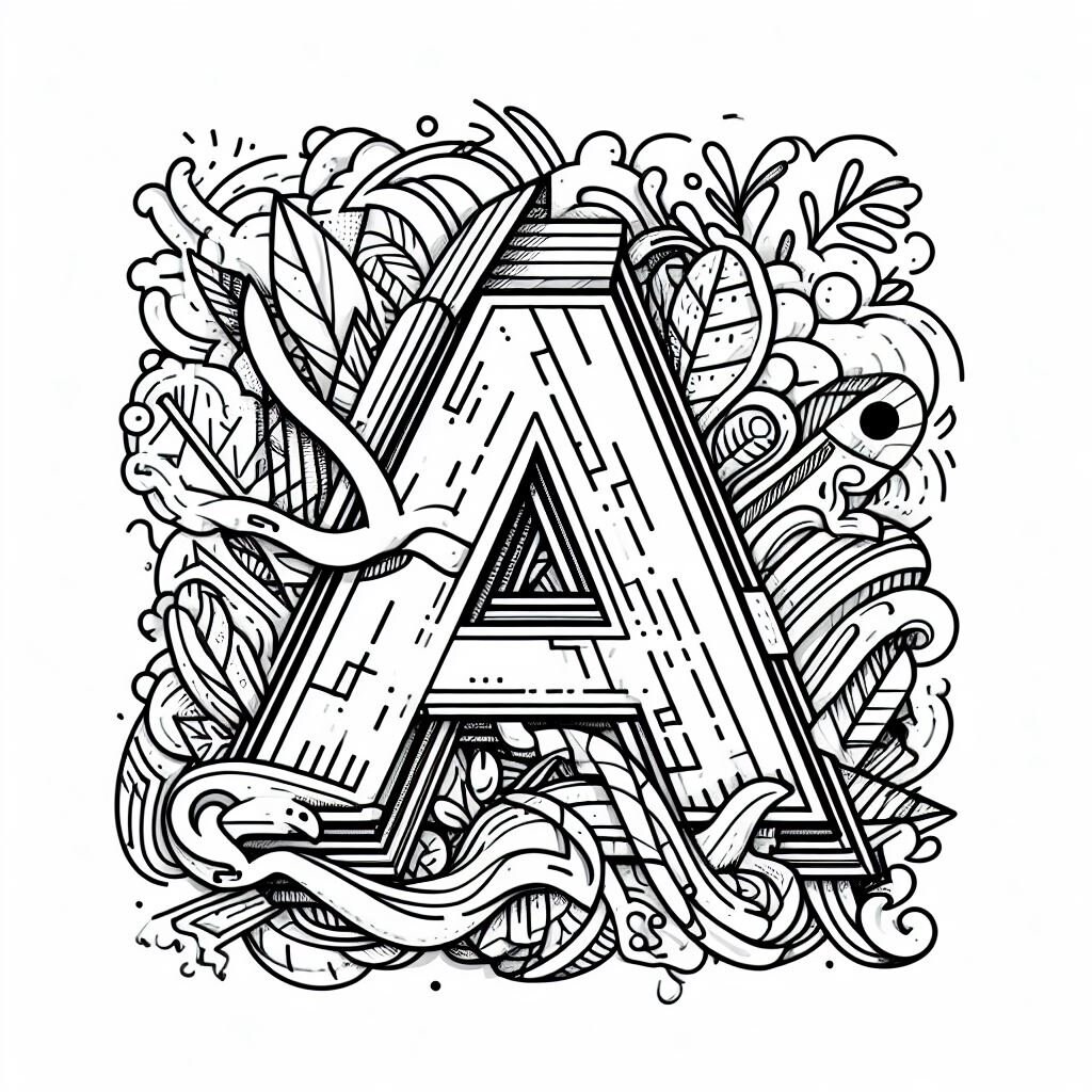 Letter A Coloring Pages - Etsy