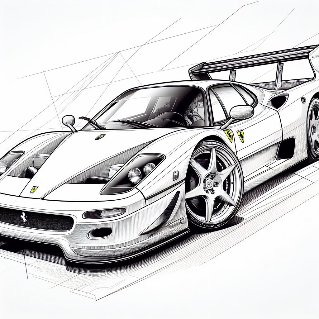 Ferrari F50 20 Coloring Pages - Etsy