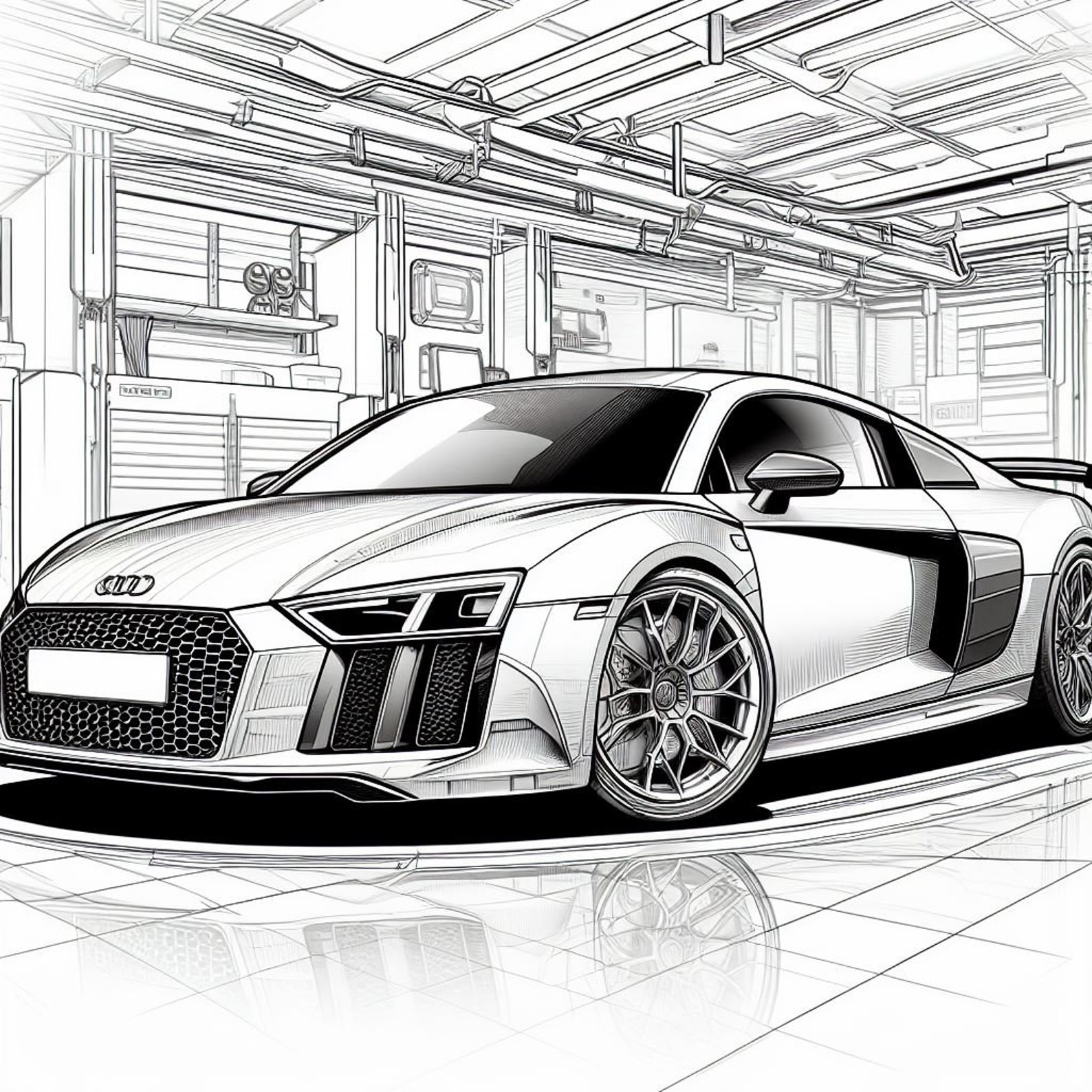 Audi R8 20 Coloring Pages - Etsy