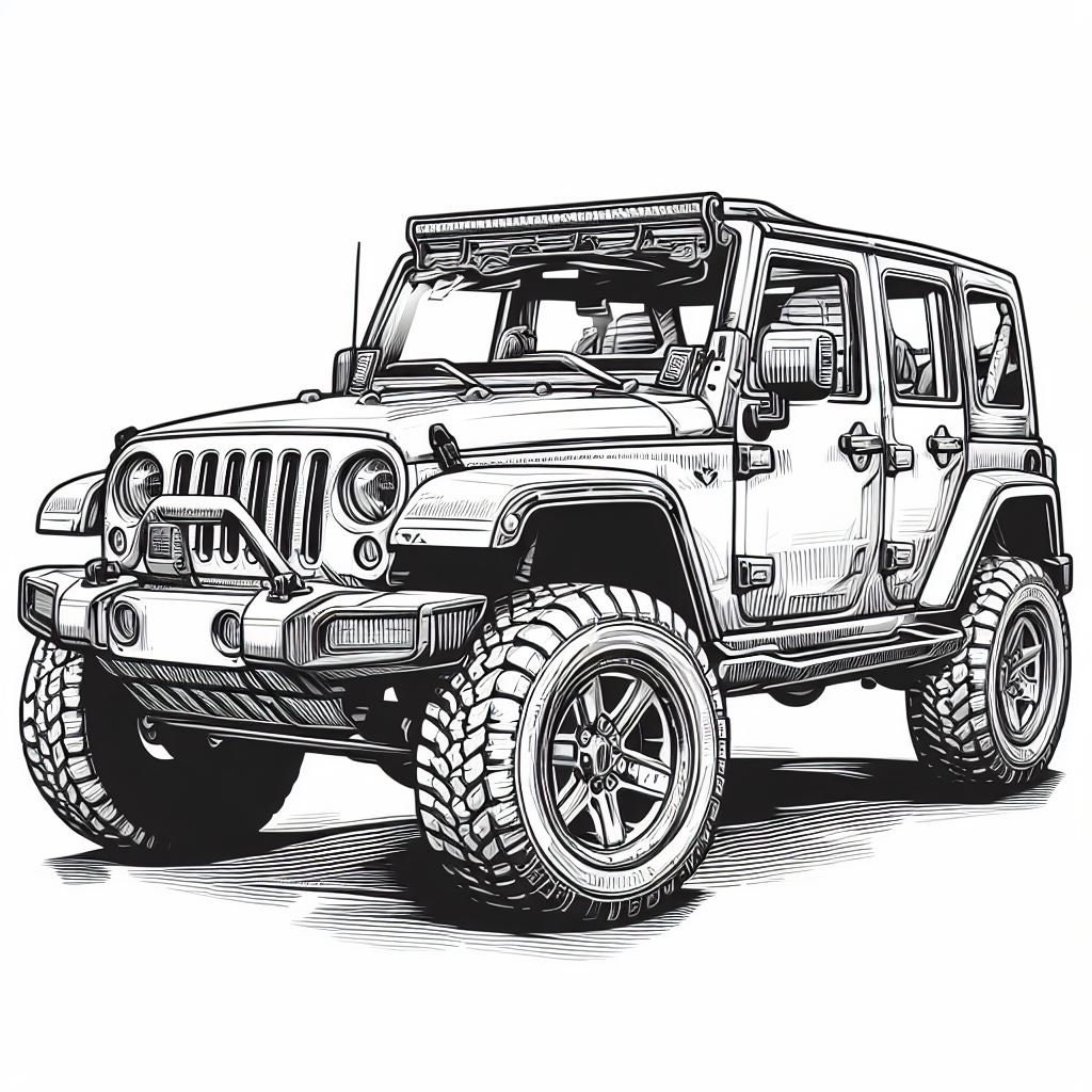 Jeep 20 Coloring Pages (Download Now) - Etsy