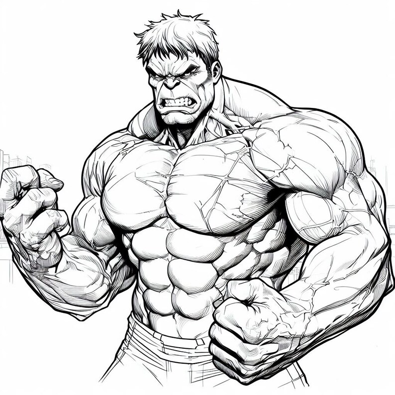 Hulk 20 Coloring Pages - Etsy