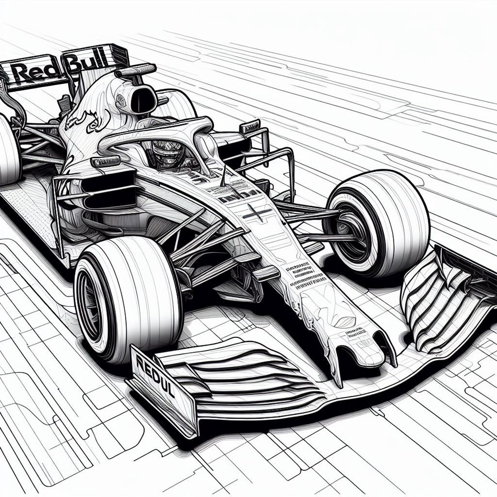 F1 Red Bull Racing Coloring Pages - Etsy