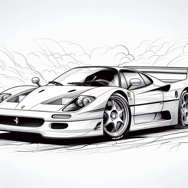 Ferrari F50 20 Coloring Pages - Etsy