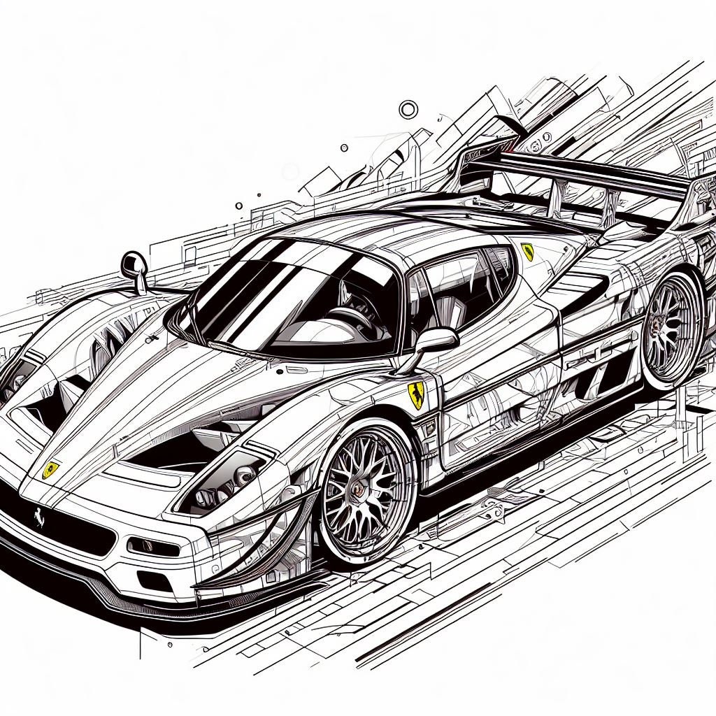 Ferrari F50 20 Coloring Pages - Etsy