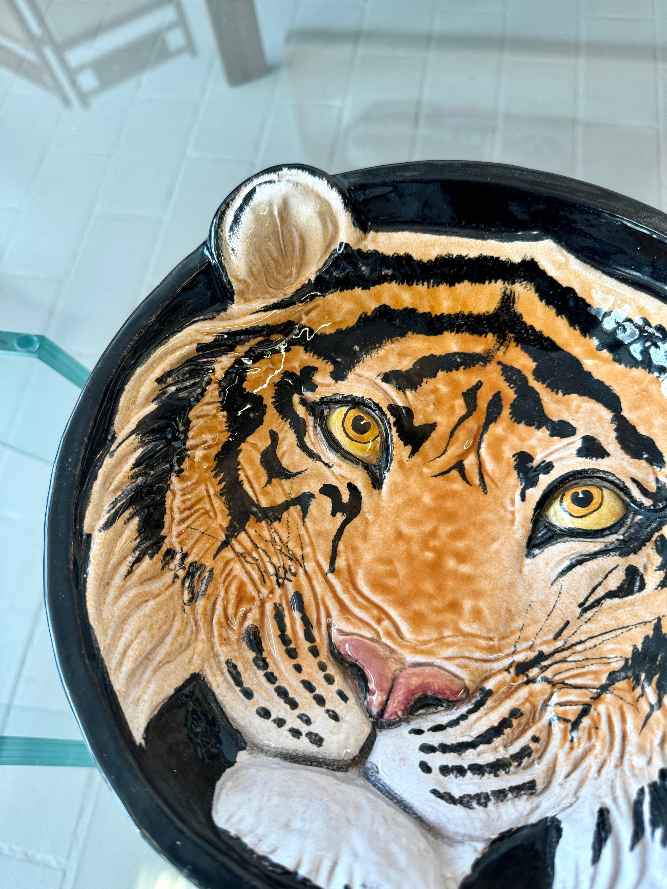Vintage Italian Ceramic Tiger Bowl - Etsy