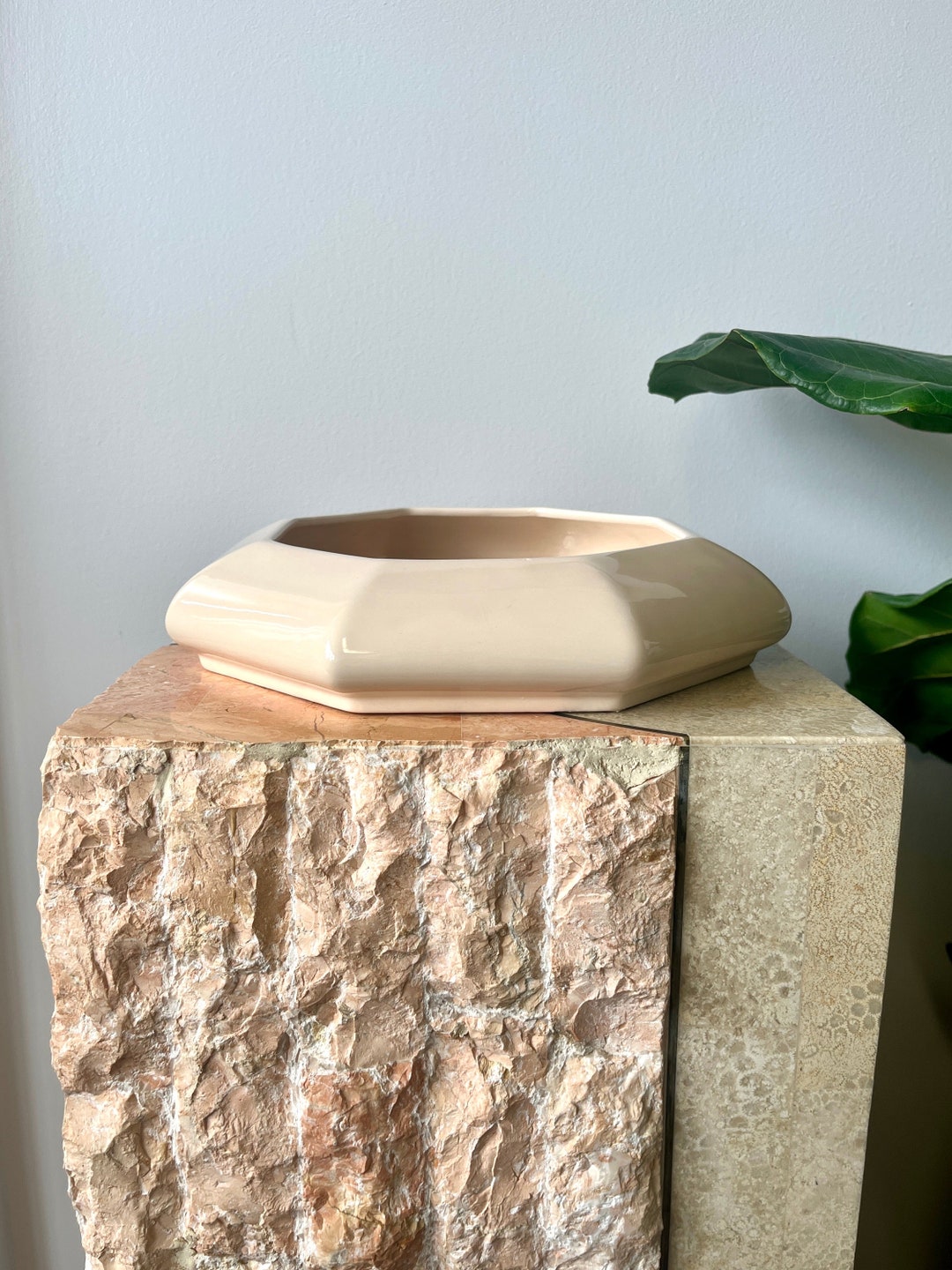 Vintage Octagon Ceramic Console Dish / Planter - Etsy