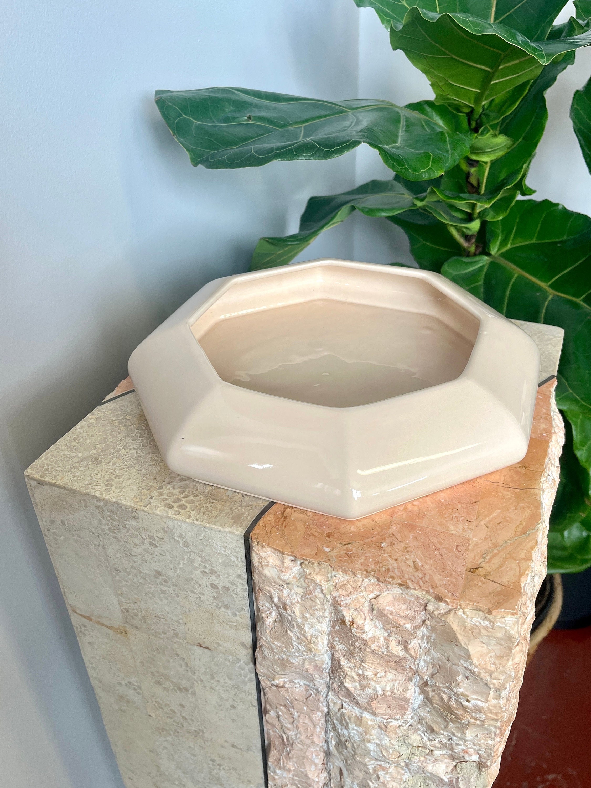 Vintage Octagon Ceramic Console Dish / Planter - Etsy