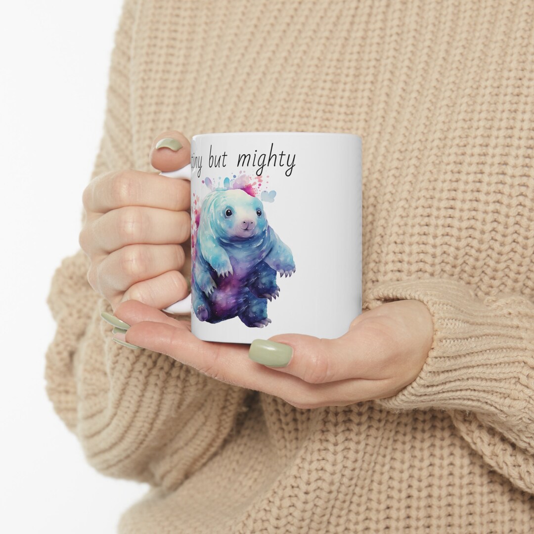 Tiny but Mighty Tardigrade Ceramic Mug, Scientific Pun Mug Cute ...