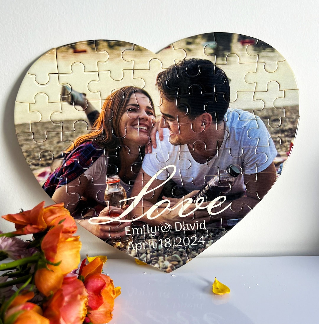 Personalized Love Heart Puzzle, Heart Shaped Photo Jigsaw Puzzle,custom ...