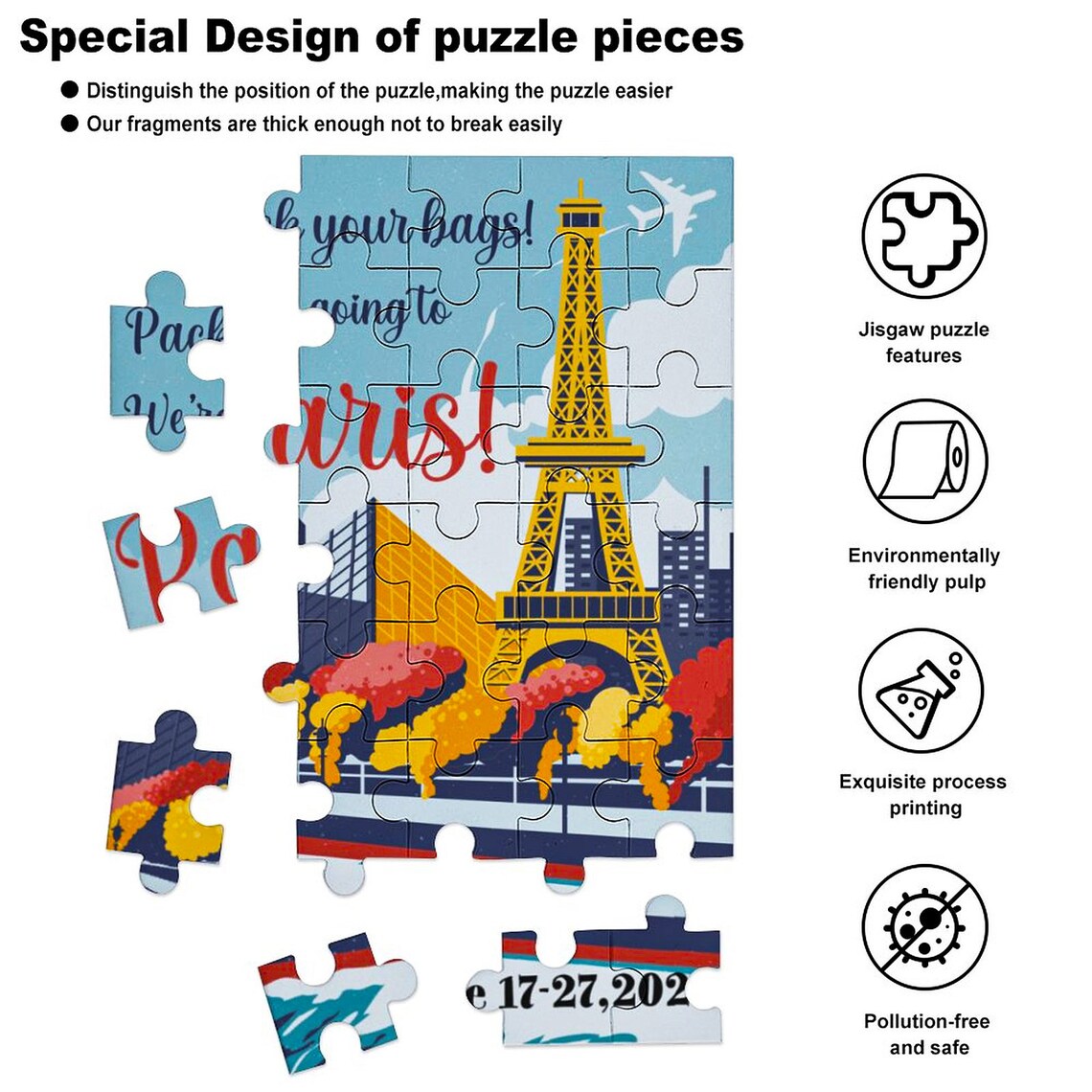 Paris Surprise Reveal Puzzle,personalized We're Going to Paris,france ...