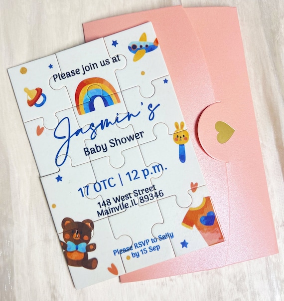 Puzzle Party Invitations