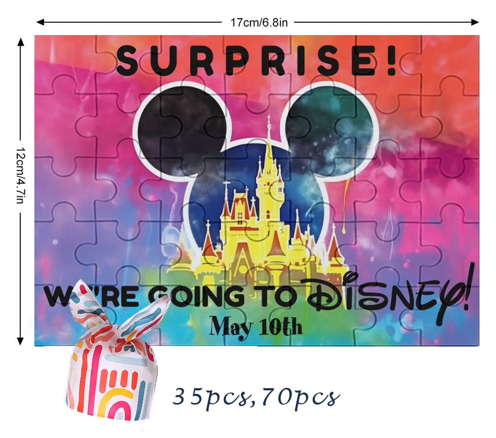 Personalized Surprise Disney Trip Puzzle,we're Going to Disney Jigsaw ...