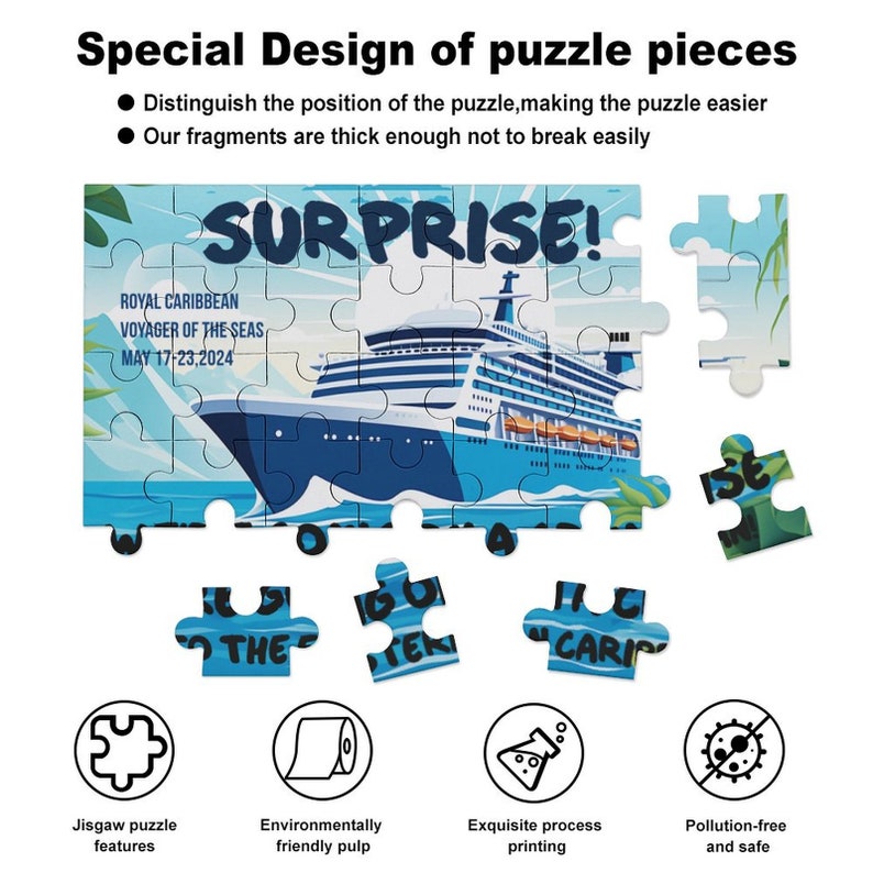 Surprise Cruise Reveal Puzzle, Personalized Destination Travel Jigsaw ...