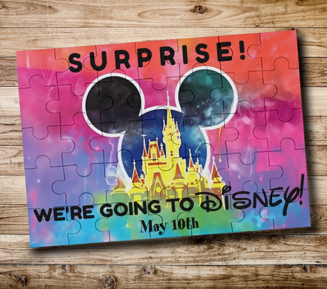 Personalized Surprise Disney Trip Puzzle,we're Going to Disney Jigsaw ...