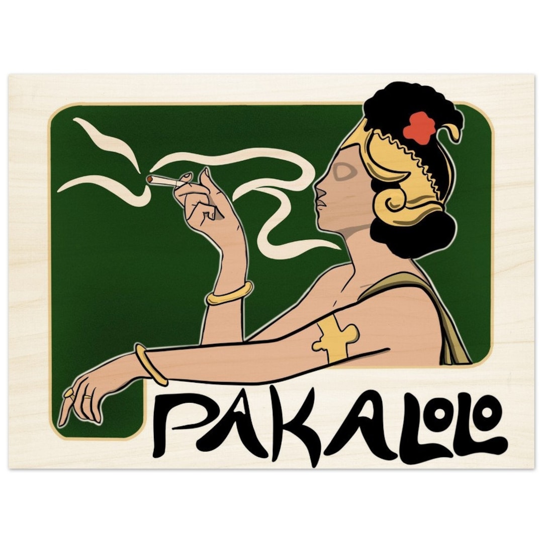 Pakalolo Nouveau Wood Poster - Etsy