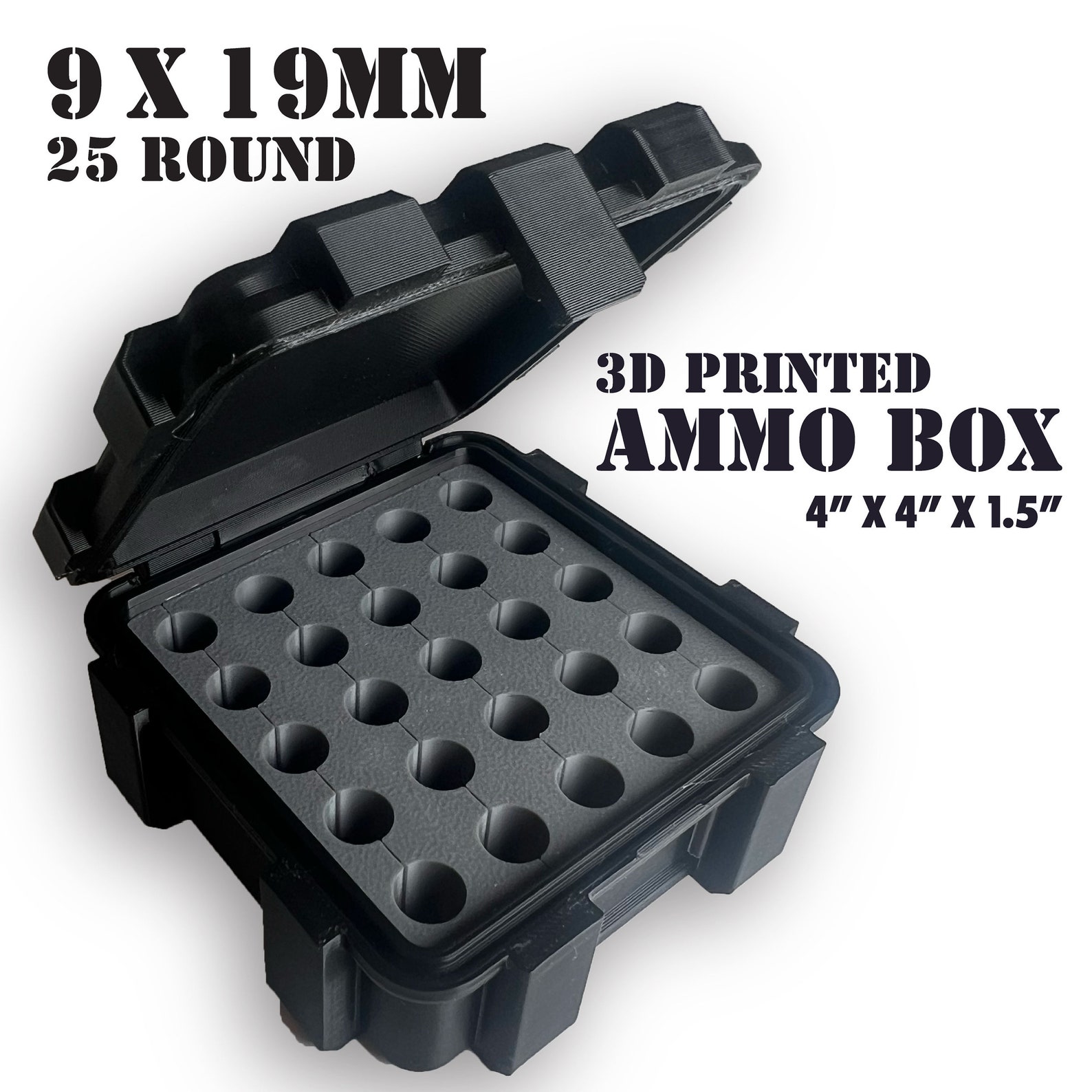 9mm Ammo Box 3d Printed Storage - Etsy