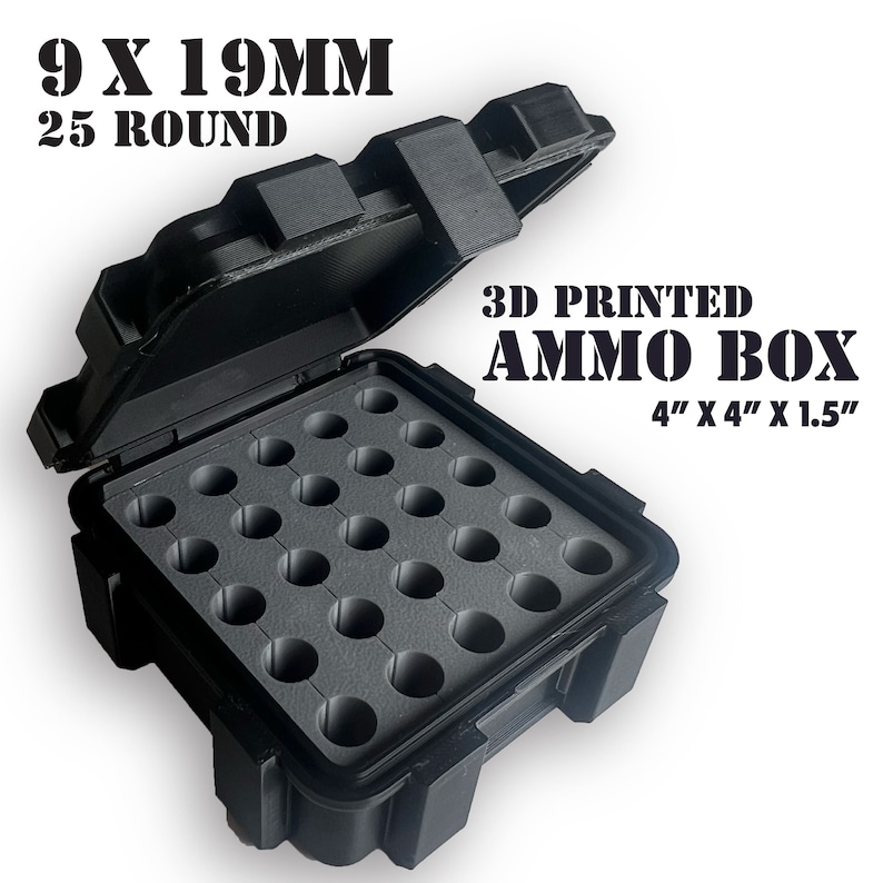 9mm Ammo Box 3d Printed Storage - Etsy