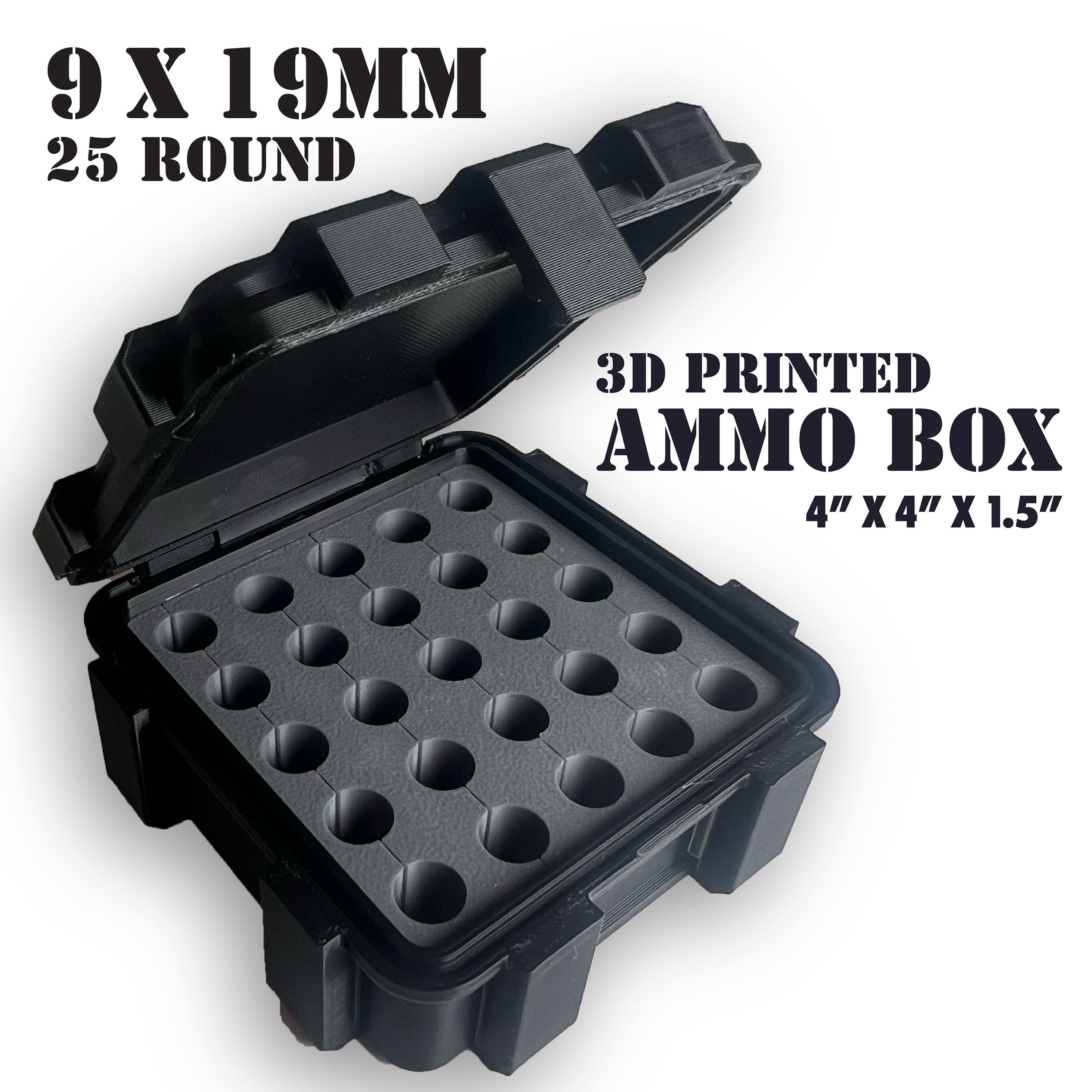 9mm Ammo Box 3d Printed Storage - Etsy