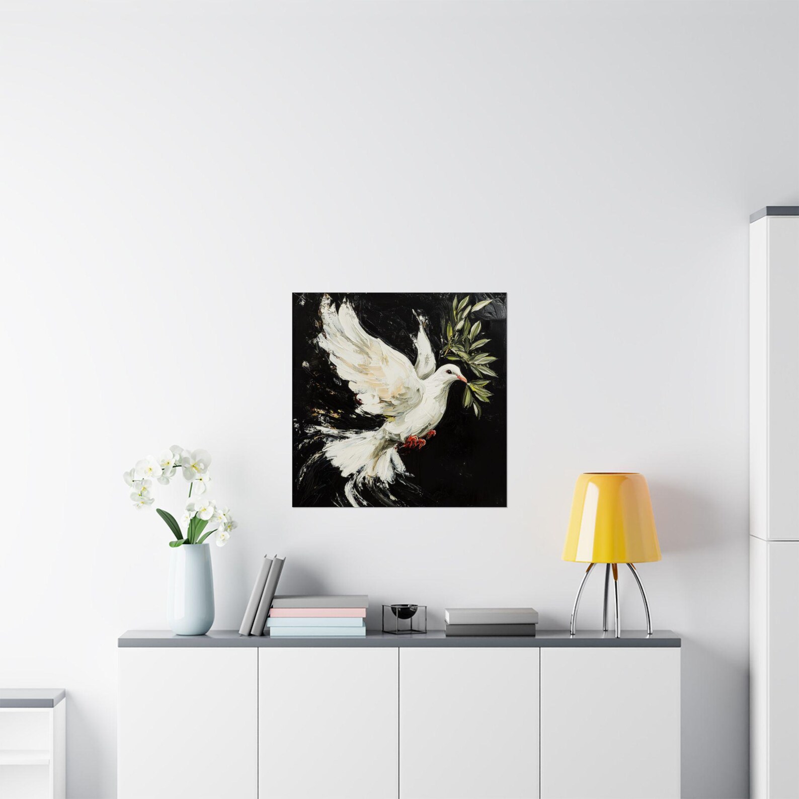Peace Dove Satin Poster: Abstract Dove With Olive Branch (210gsm) - Etsy