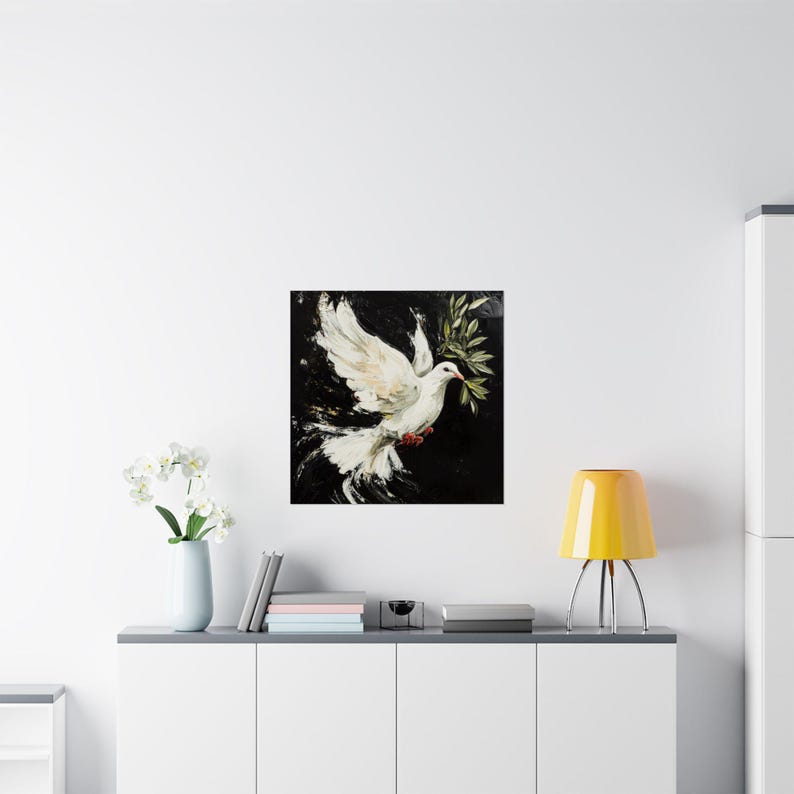 Peace Dove Satin Poster: Abstract Dove With Olive Branch (210gsm) - Etsy