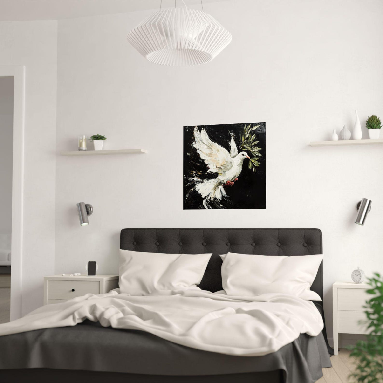 Peace Dove Satin Poster: Abstract Dove With Olive Branch (210gsm) - Etsy