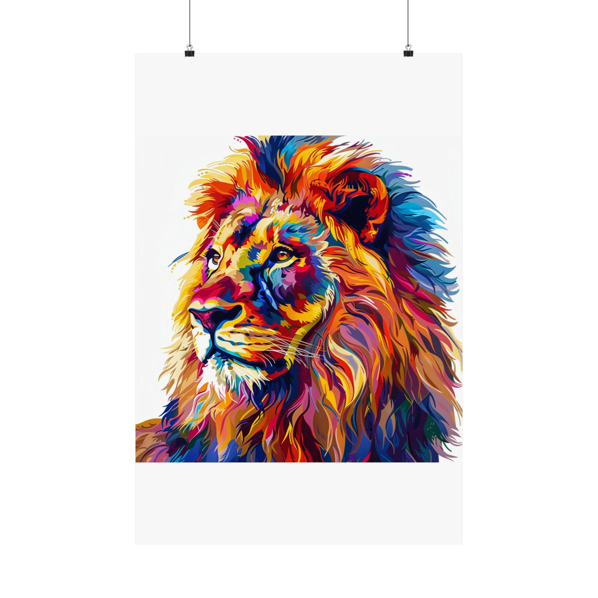 Matte Poster of Lion, Lion on Wall, King of Beasts, Nursery Wall ...