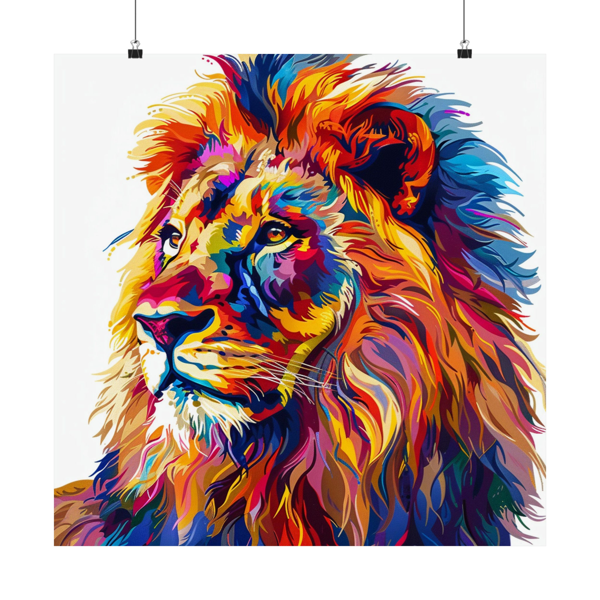 Matte Poster of Lion, Lion on Wall, King of Beasts, Nursery Wall ...