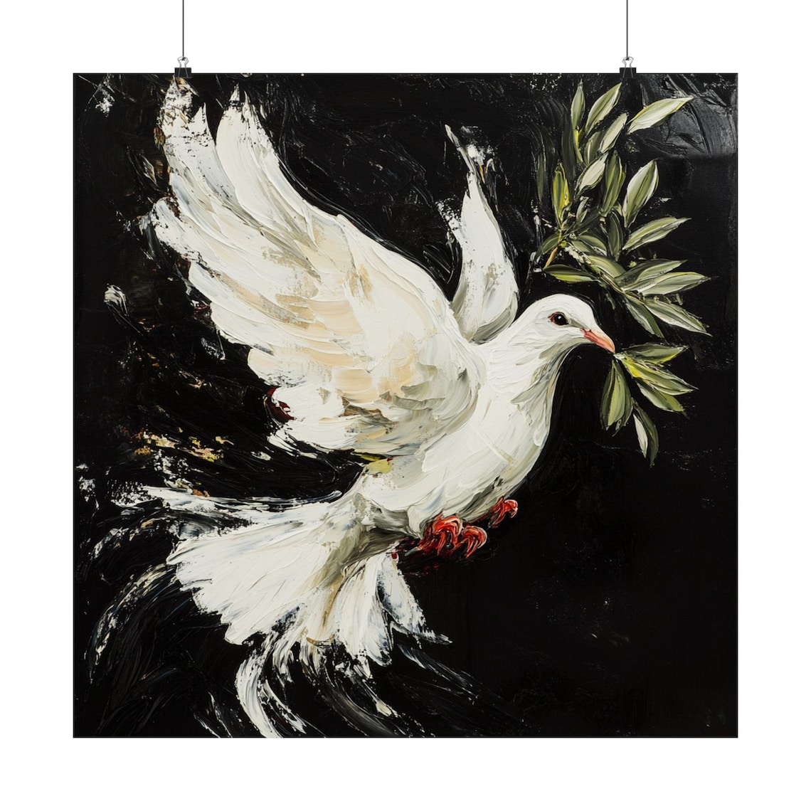Peace Dove Satin Poster: Abstract Dove With Olive Branch (210gsm) - Etsy