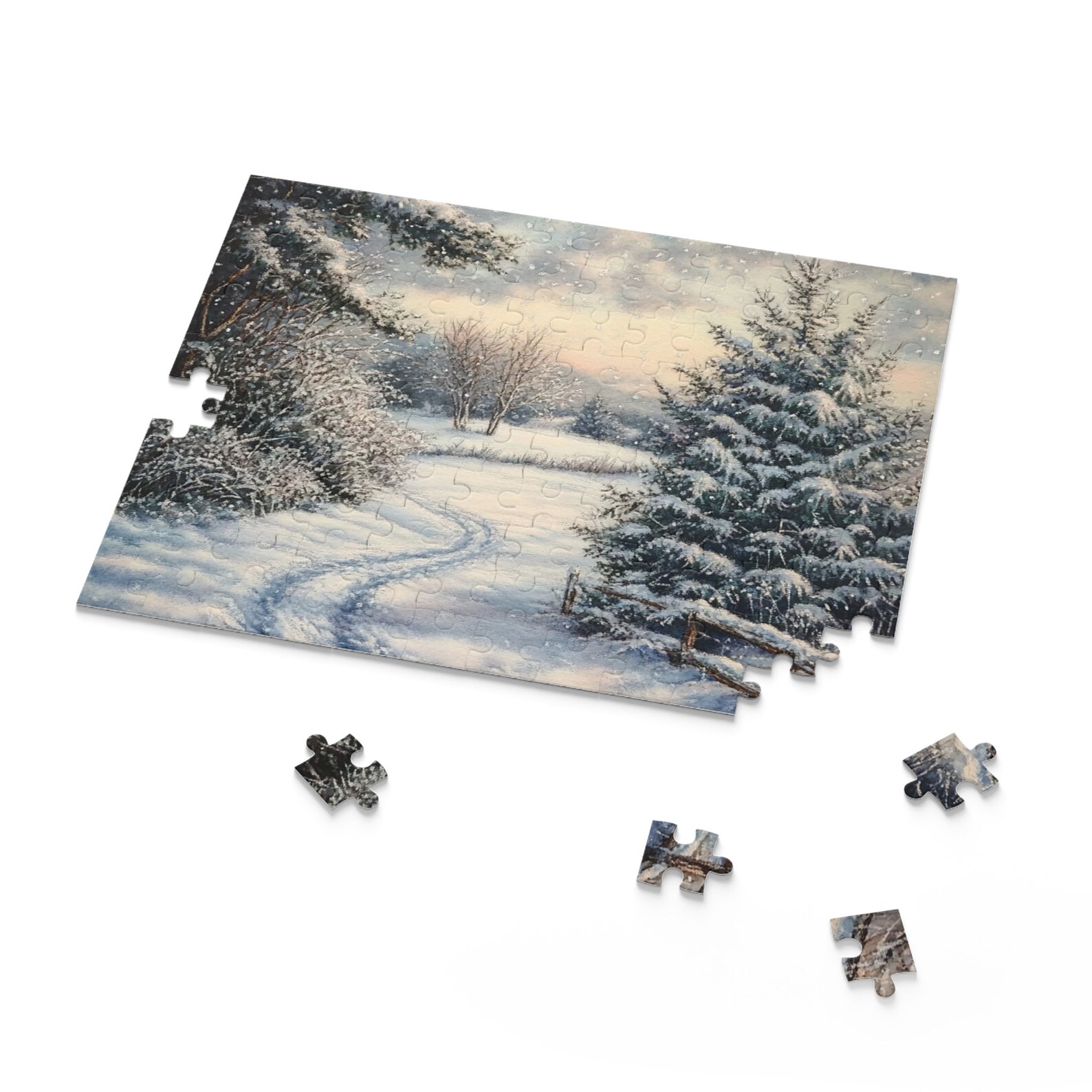 Puzzle (120, 252, 500-piece), Snow Scene Puzzle, Multi Piece Puzzle, It ...